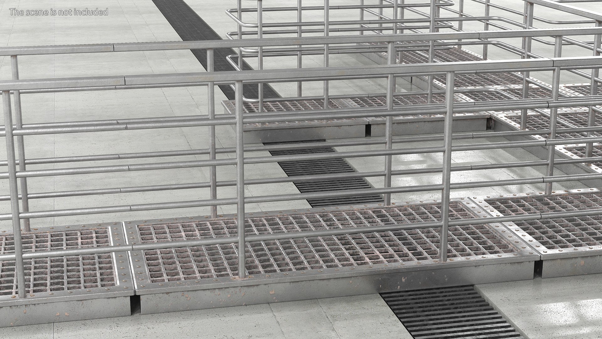 Straight Industrial Catwalk Middle 3D - TurboSquid 2166905