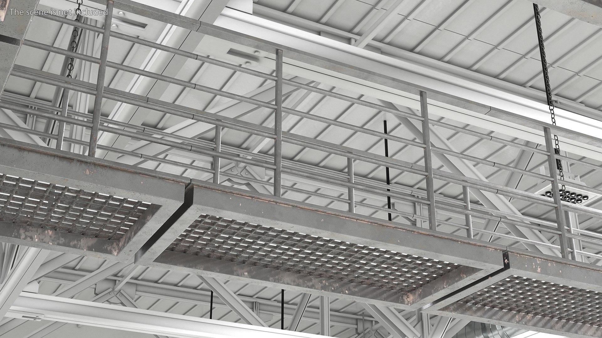 Straight Industrial Catwalk Middle 3D - TurboSquid 2166905
