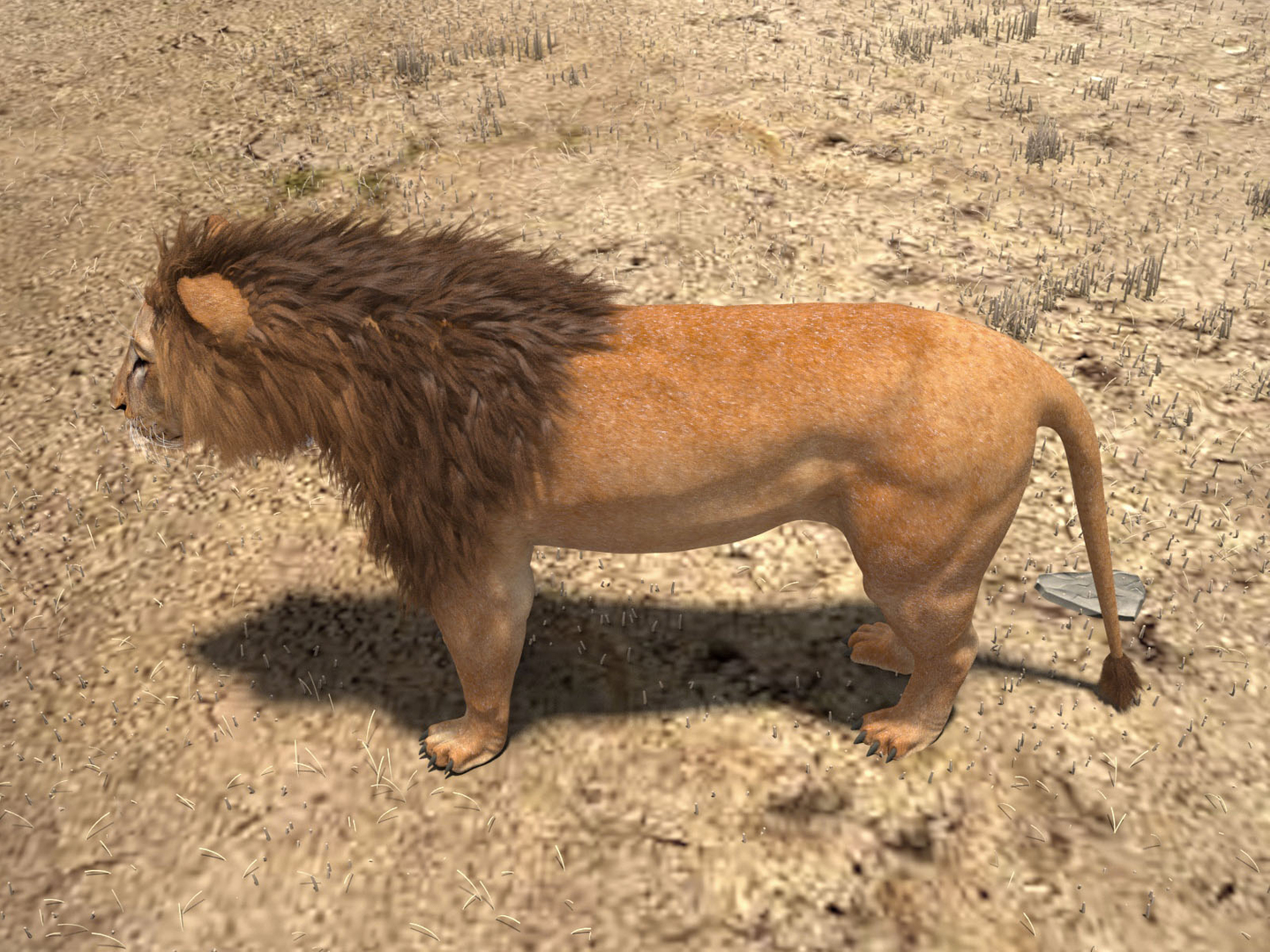 3d rigged lion king hair fur