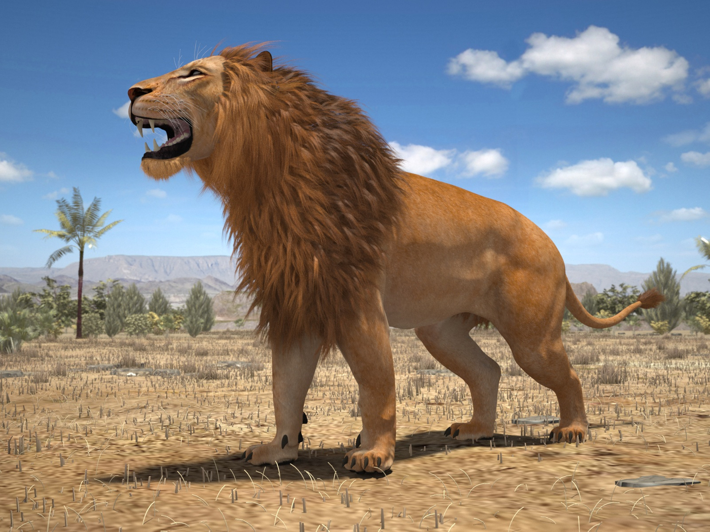 3d Rigged Lion King Hair Fur