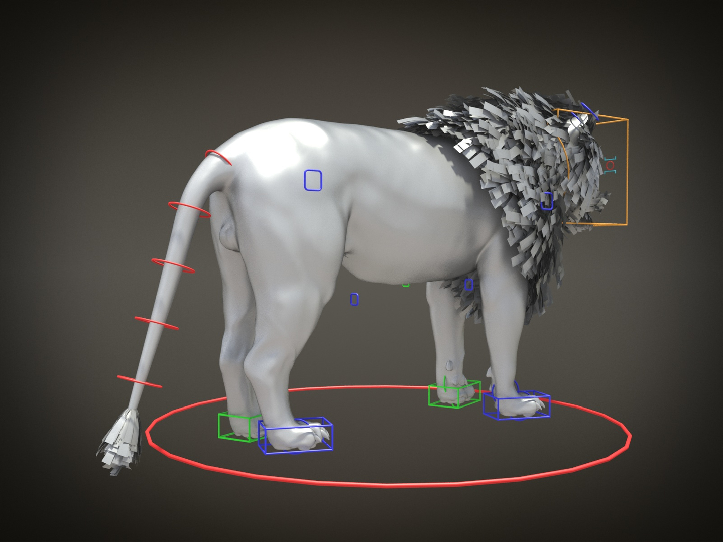 3d rigged lion king hair fur