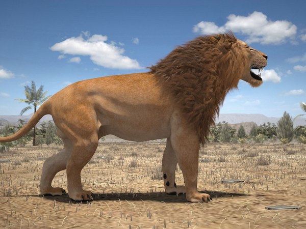 3d rigged lion king hair fur