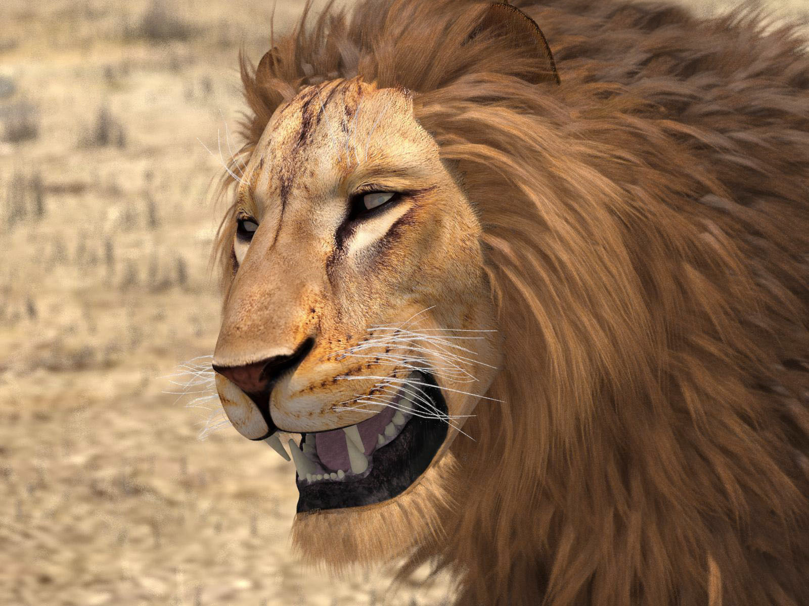 3d rigged lion king hair fur