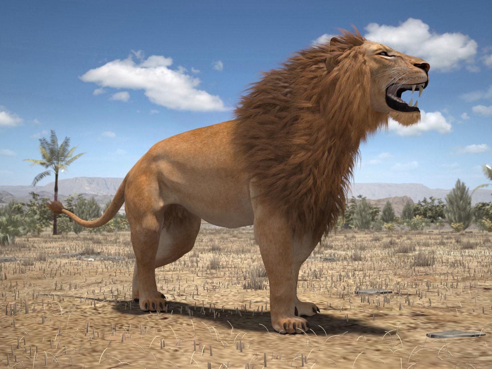 3d rigged lion king hair fur