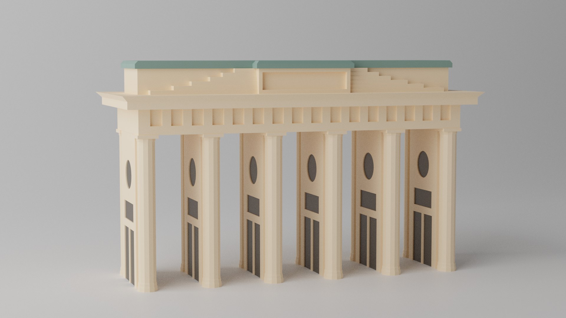 3D Cartoon Berlin Brandenburg Gate Landmark Model - TurboSquid 2039844
