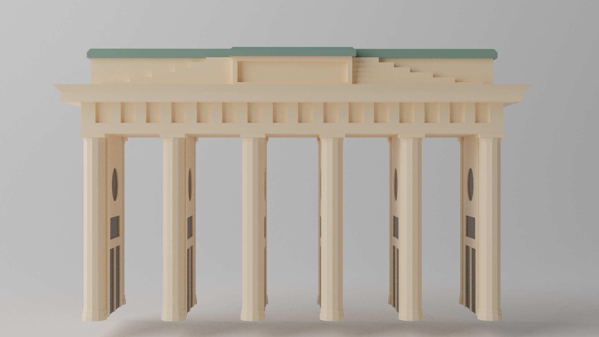 3D Cartoon Berlin Brandenburg Gate Landmark Model - TurboSquid 2039844