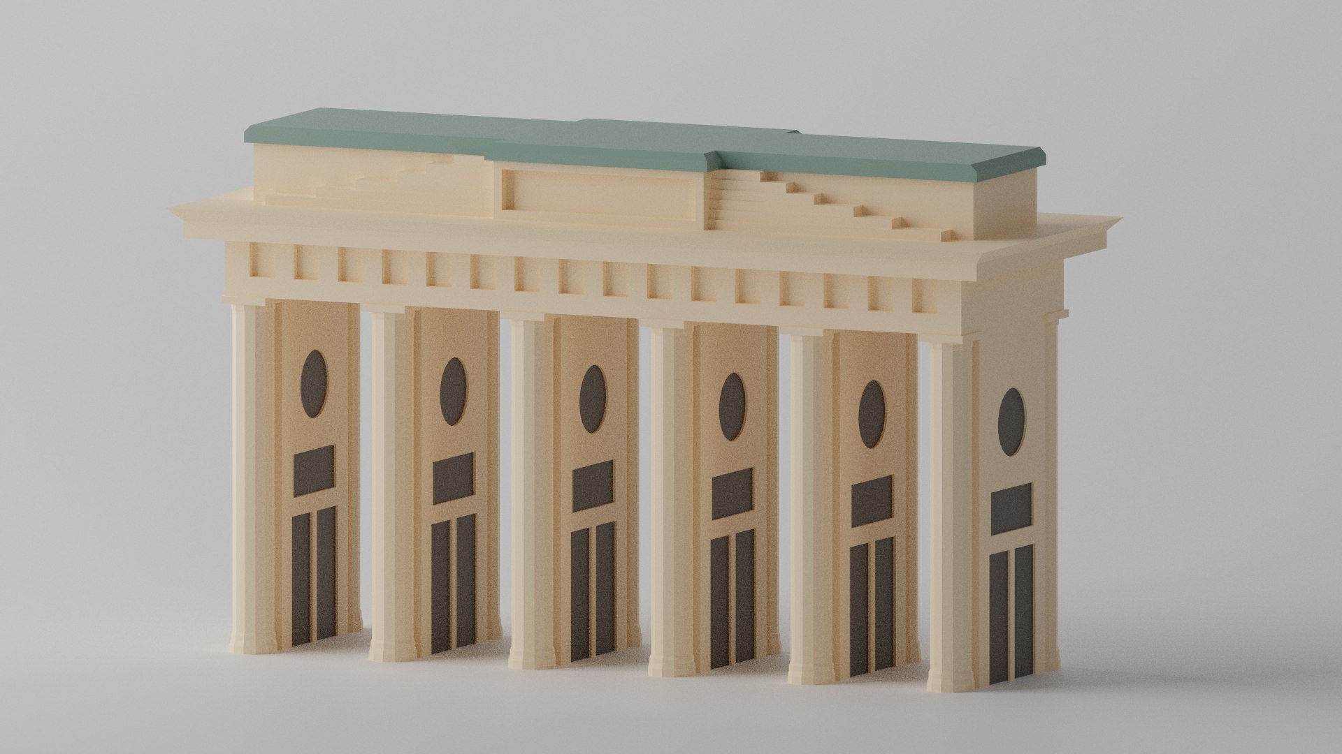 3D Cartoon Berlin Brandenburg Gate Landmark Model - TurboSquid 2039844