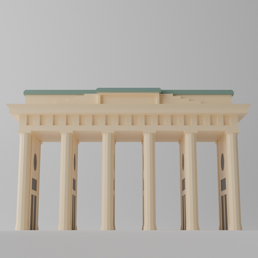 3D Cartoon Berlin Brandenburg Gate Landmark Model - TurboSquid 2039844
