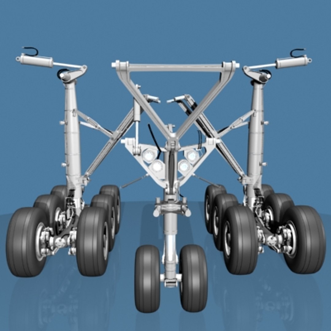 3d airline jet landing gear model