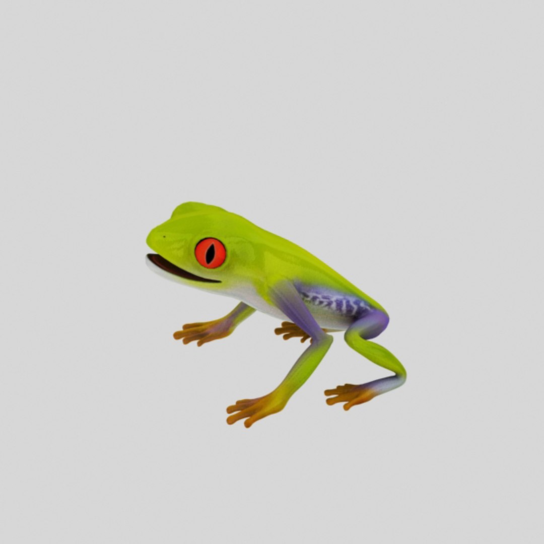 3d tree frog