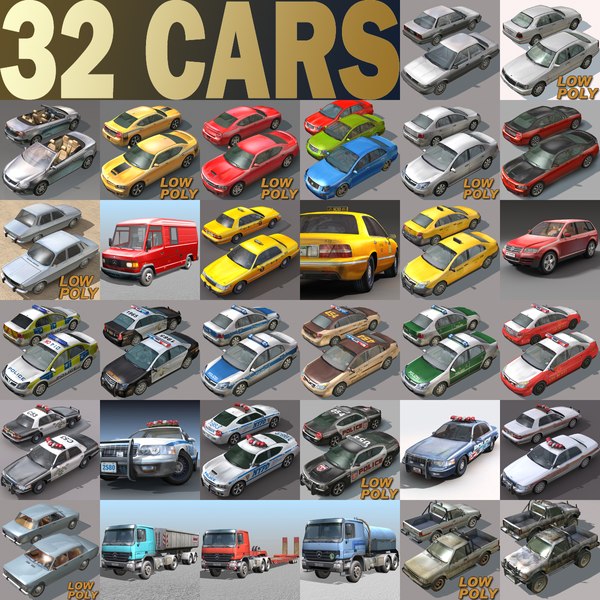 urban 32 cars 3d model