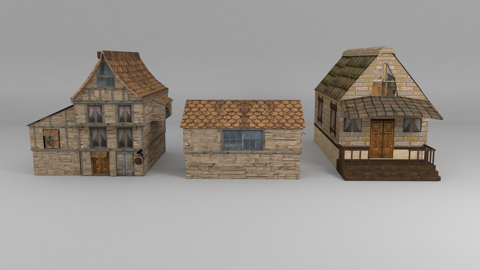 Medieval Town House Set 3D Model - TurboSquid 1334231
