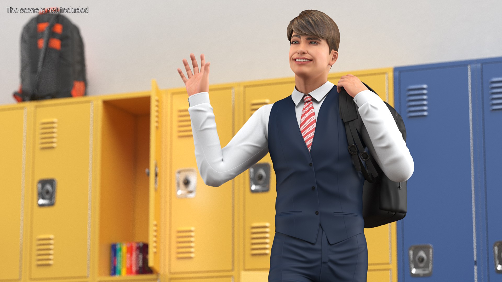 Teenage Boy School Uniform Walking Pose 3D Model - TurboSquid 1783591