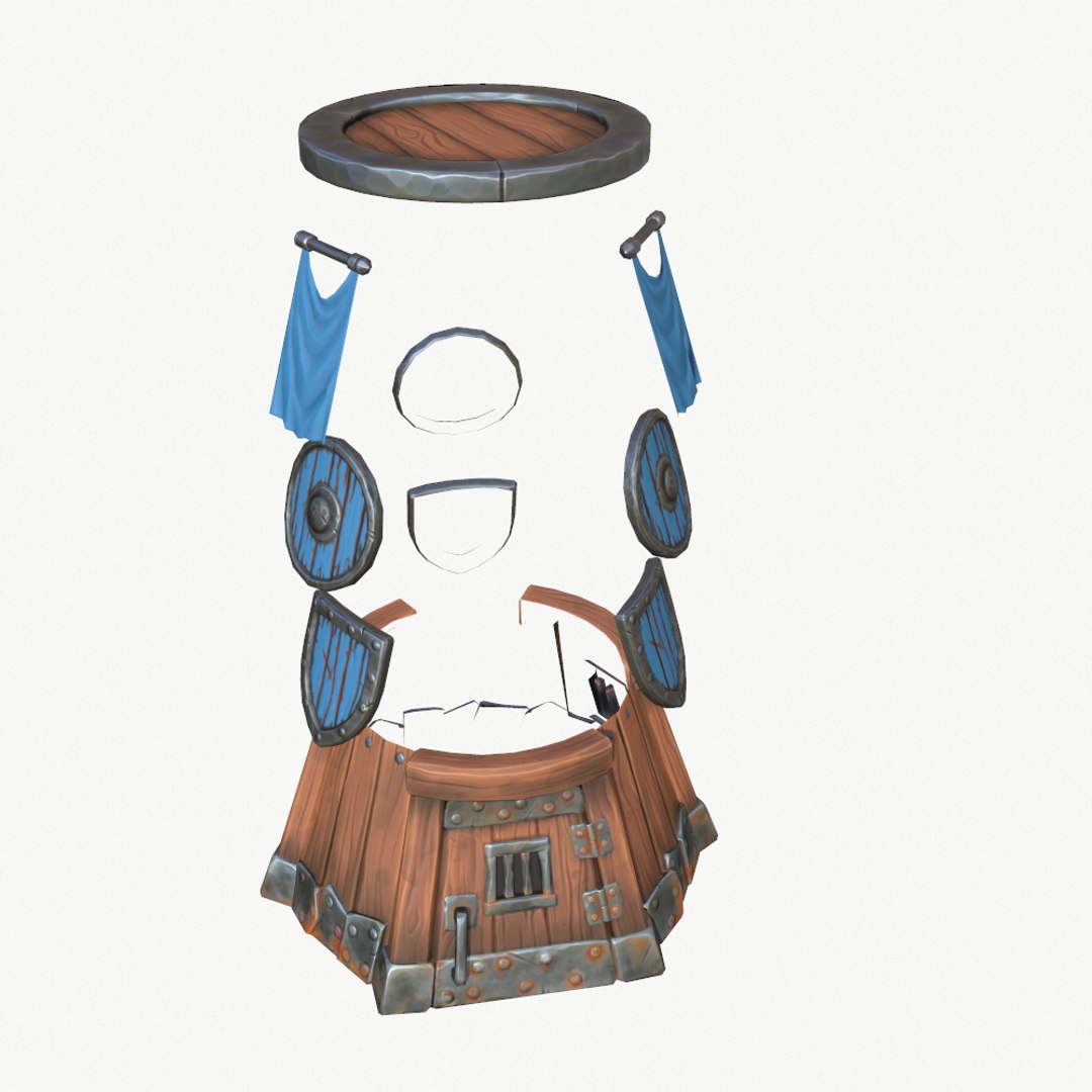 Cartoon Wooden Tower 3D Model - TurboSquid 1165985