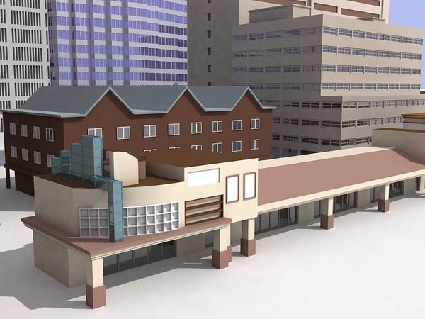 3d small medium rise buildings