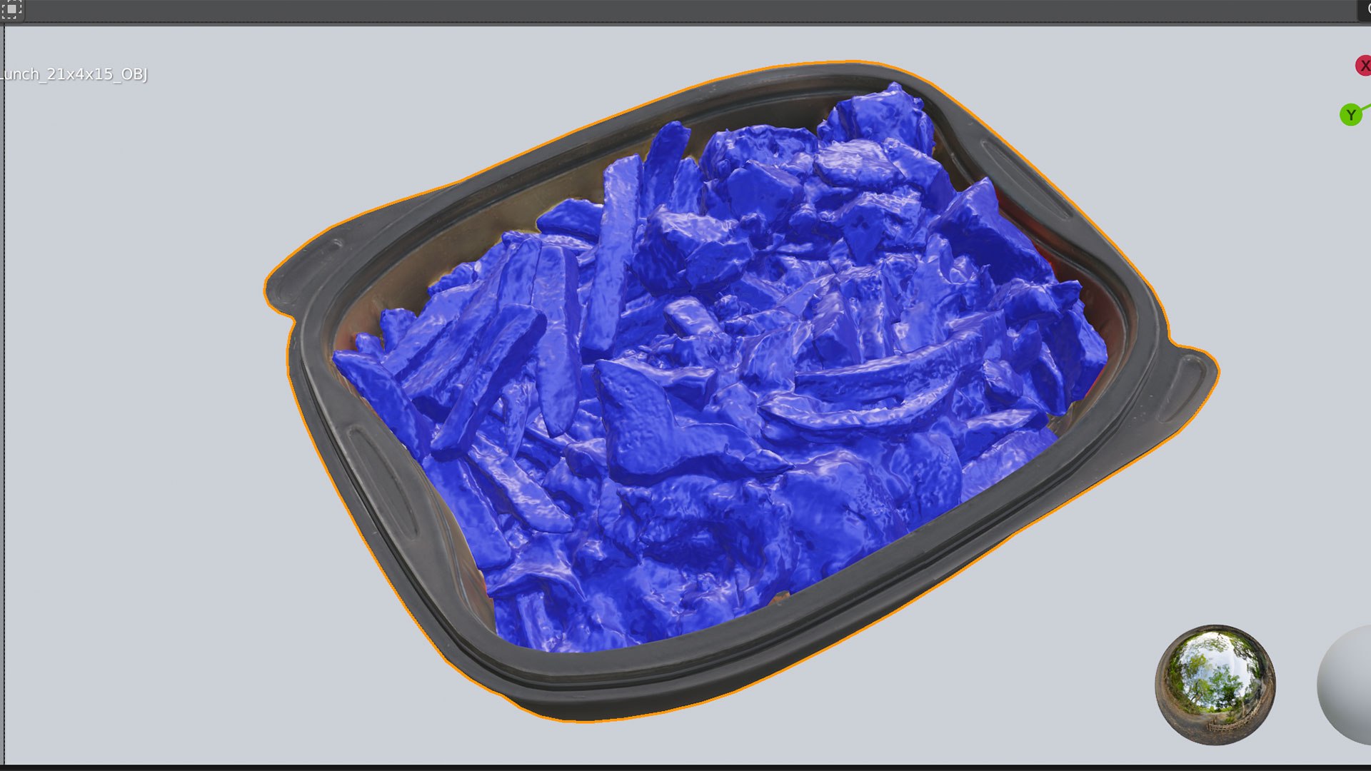 3D Poke bowl lunch box with fried potatoes chips chicken bell pepper - TurboSquid 2089394