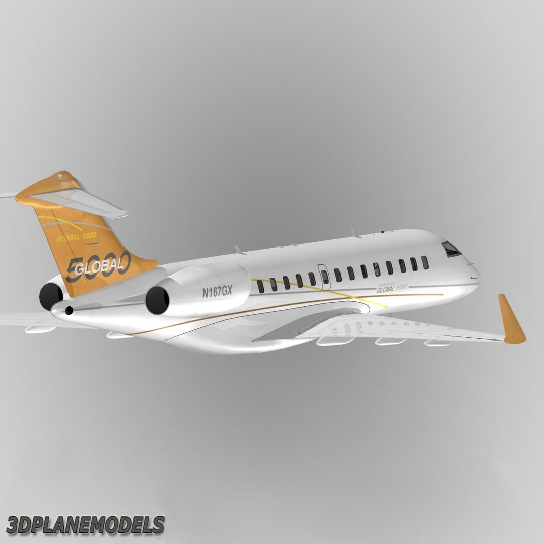 3d Bombardier Global 5000 Model