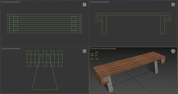Bench model - TurboSquid 1744996