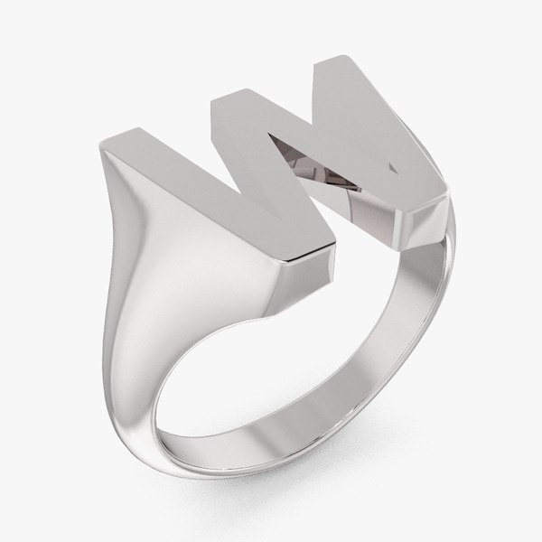 3D модель Alphabet Signet Ring W - TurboSquid 2088793