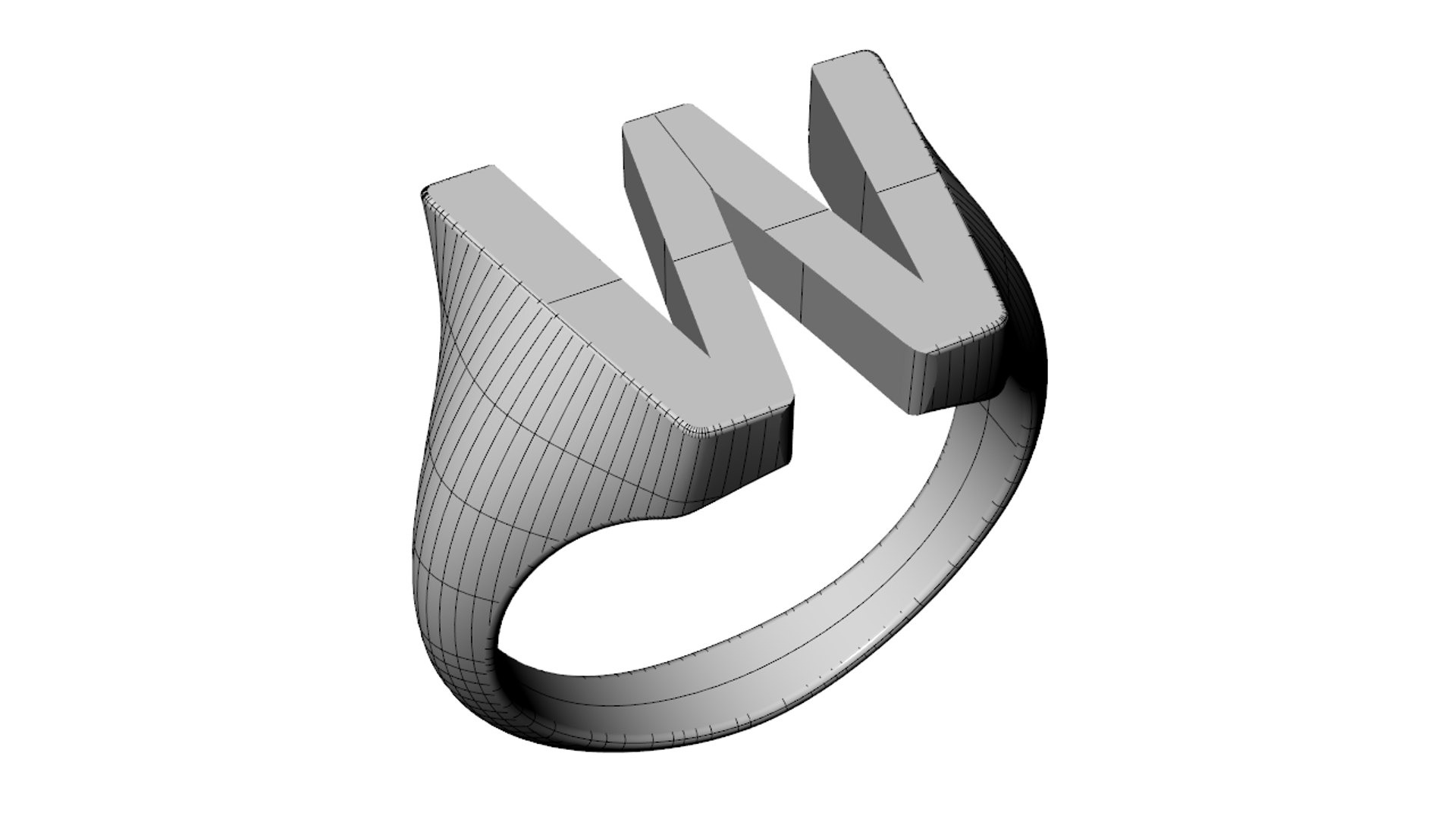 3D Alphabet Signet Ring W Model - TurboSquid 2088793