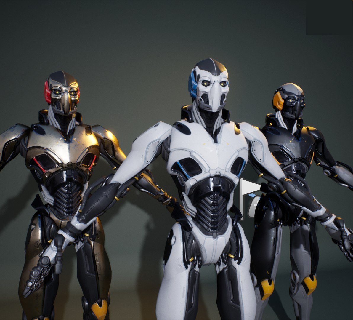 modèle 3D de Pack de personnage de robot de science-fiction ...