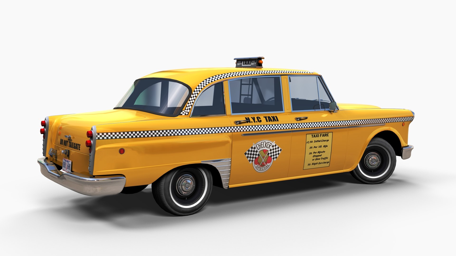 3D Yellow Taxi Cab - TurboSquid 2154092