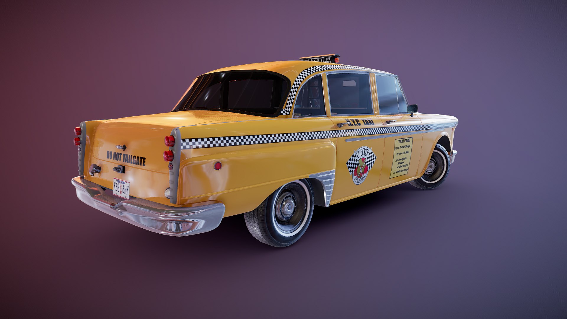 3D Yellow Taxi Cab - TurboSquid 2154092