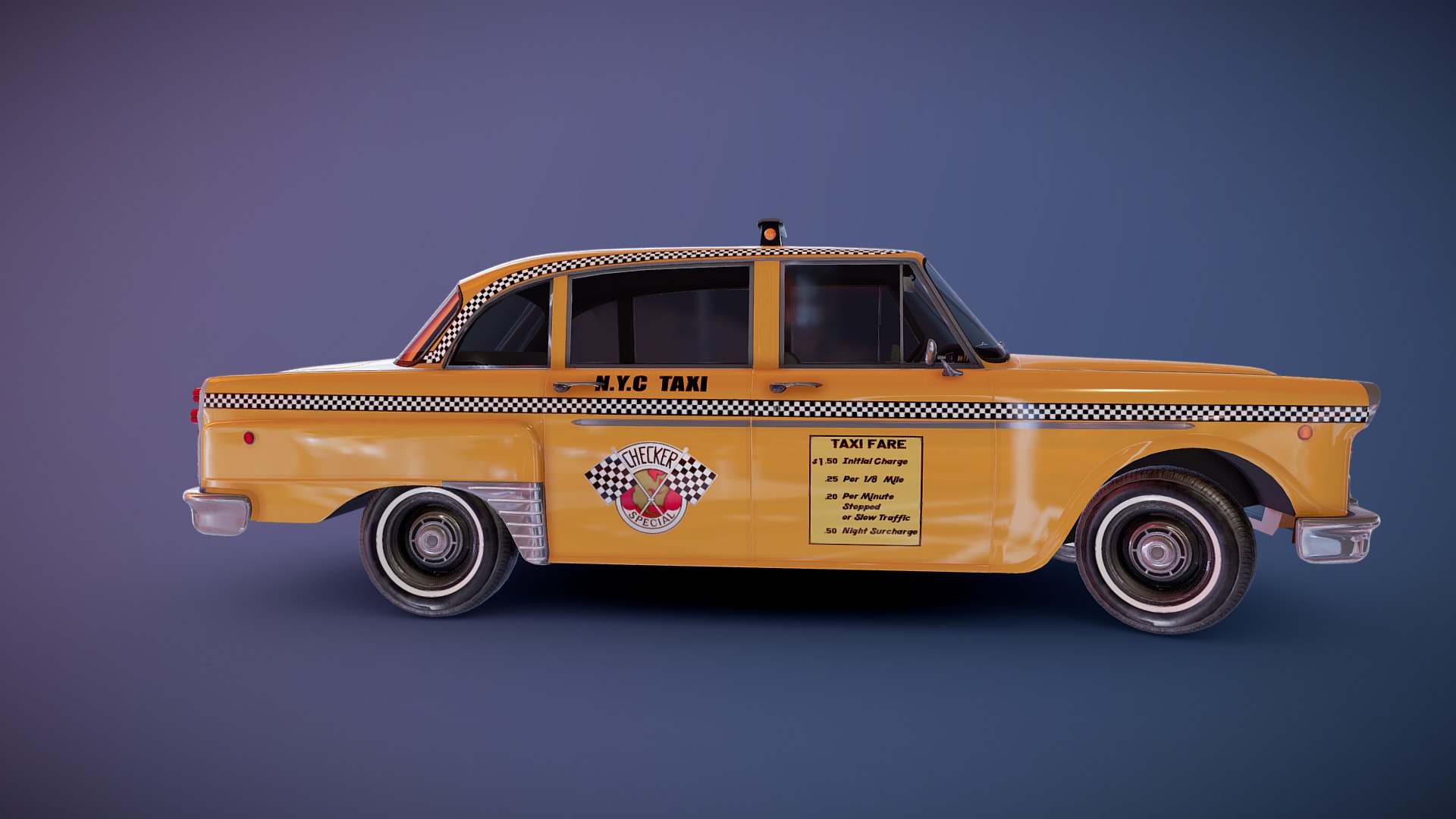 3D Yellow Taxi Cab - TurboSquid 2154092
