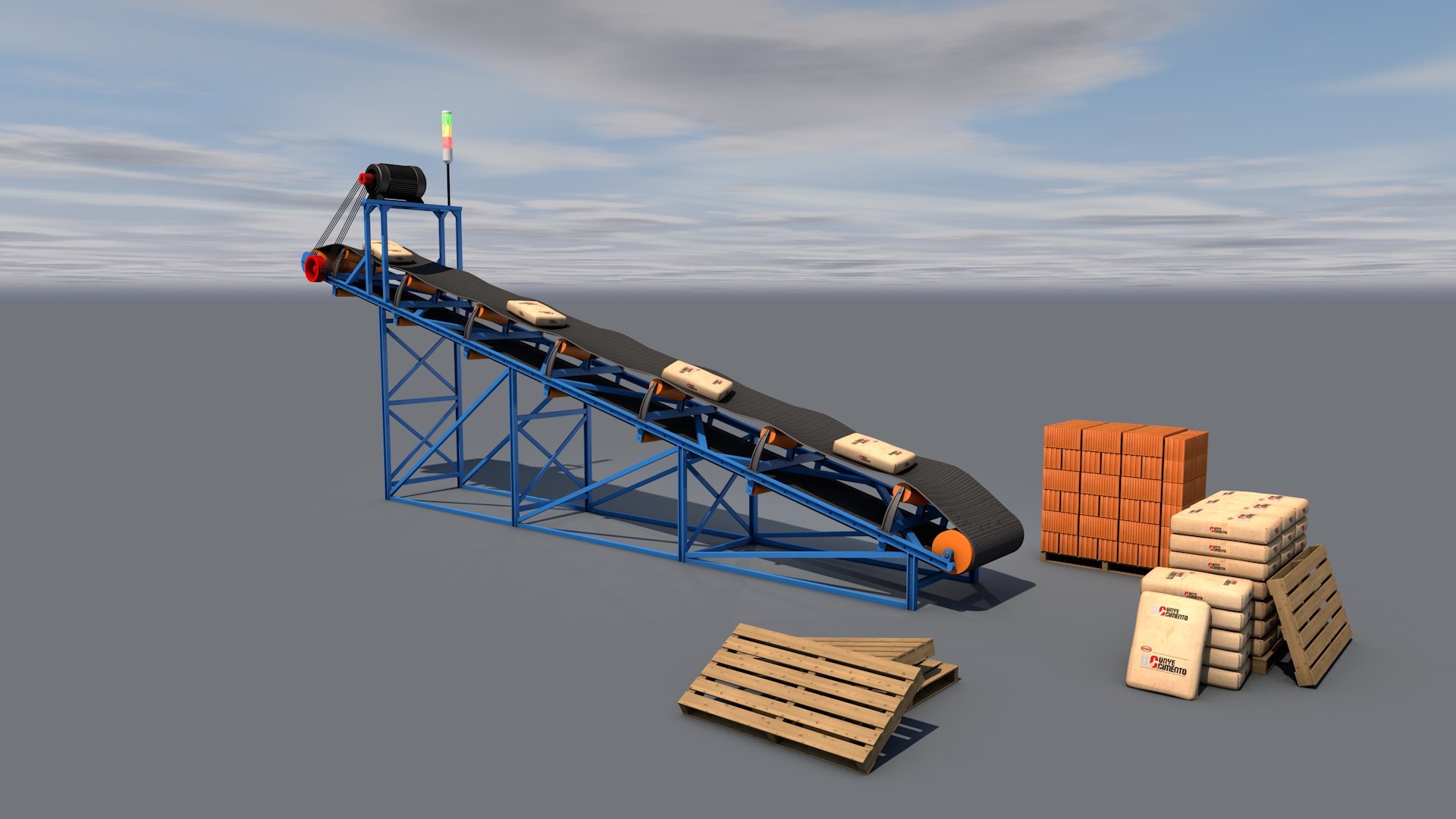 Conveyor belt 3D model - TurboSquid 1530587