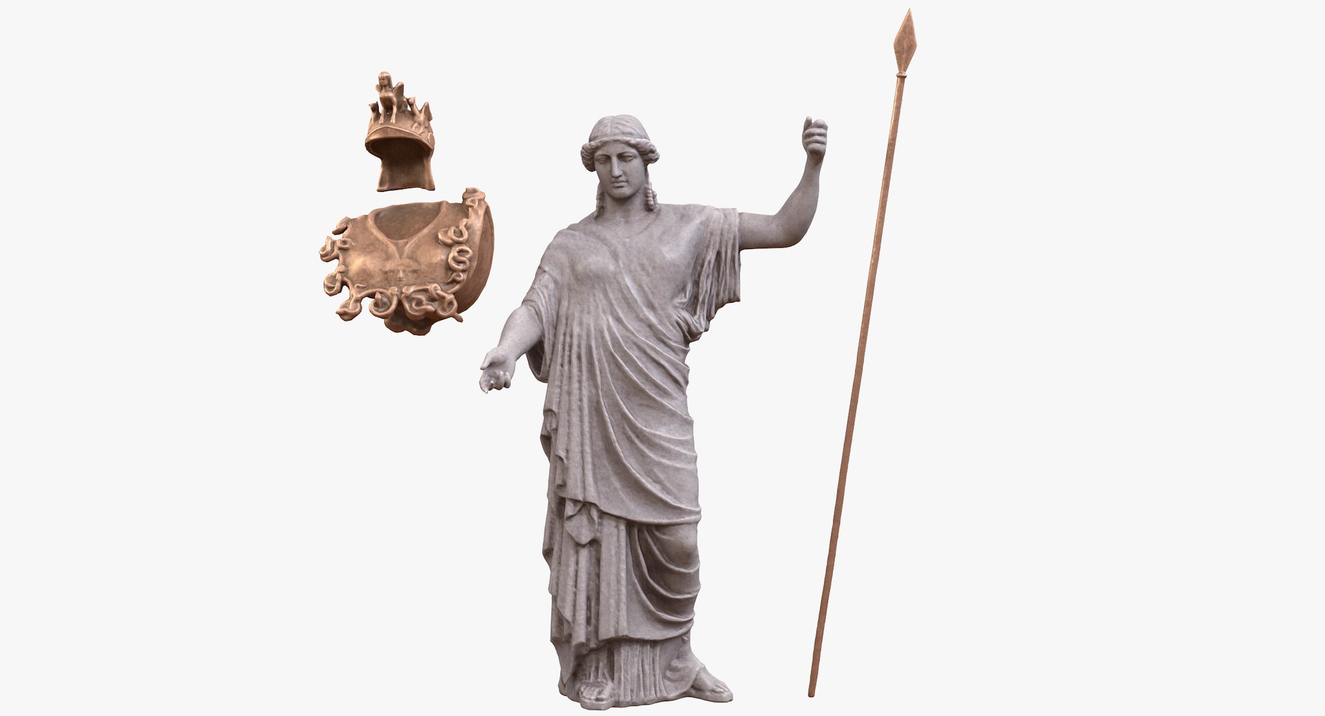 3D Athena Statue v2 - TurboSquid 2031855