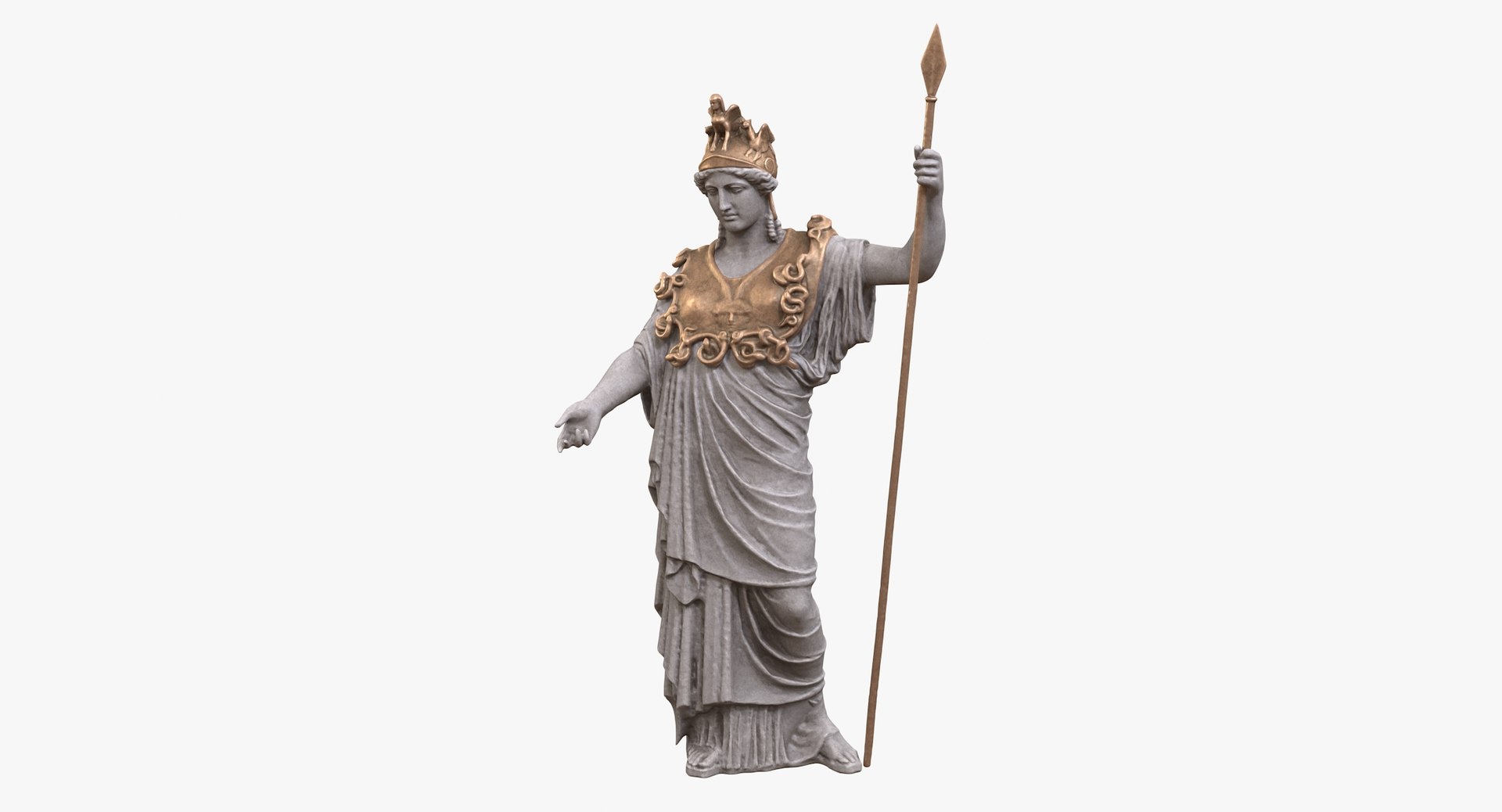 3D Athena Statue v2 - TurboSquid 2031855