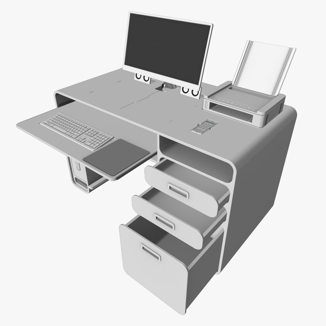 3d Workstation Office Work Desk