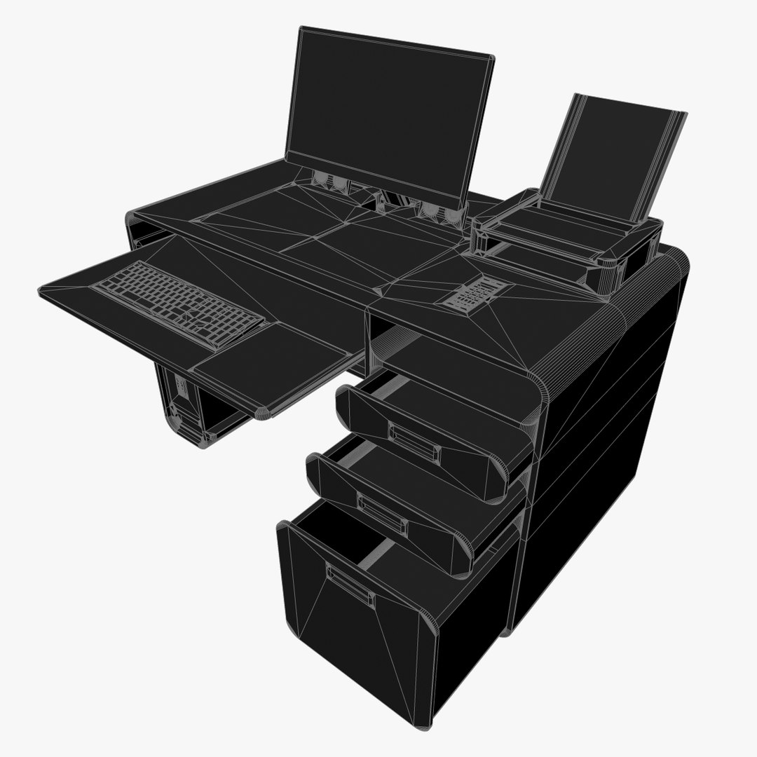 3d Workstation Office Work Desk