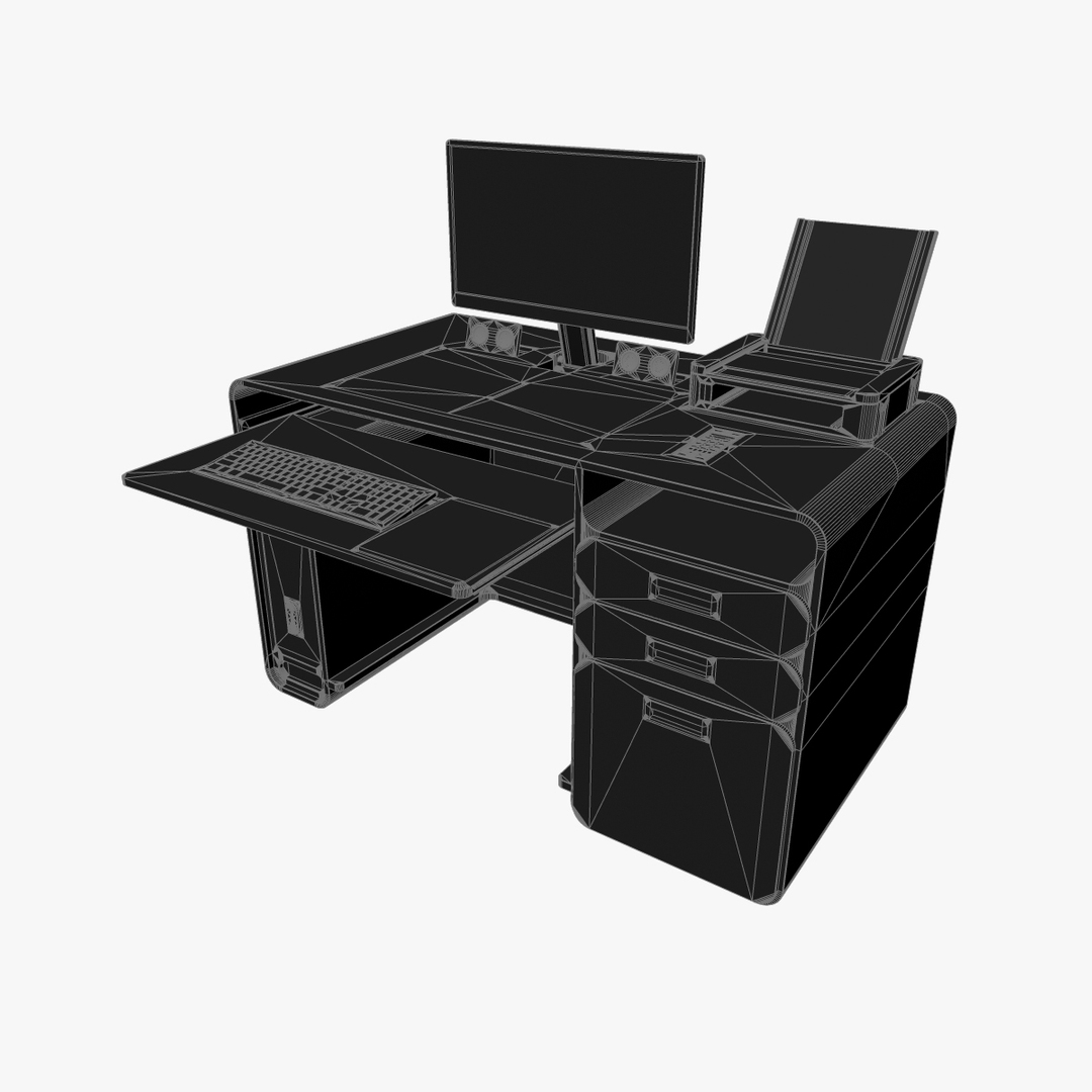 3d Workstation Office Work Desk