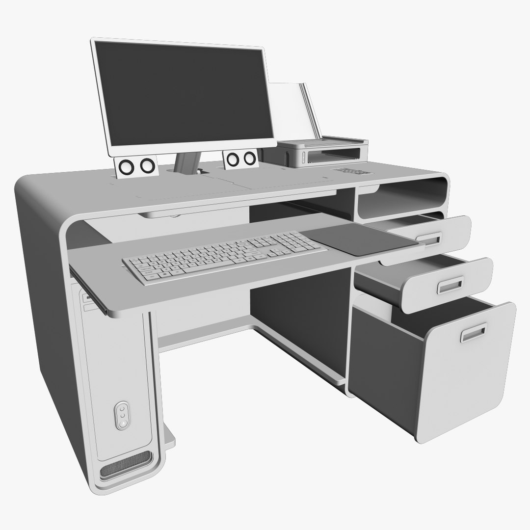 3d Workstation Office Work Desk