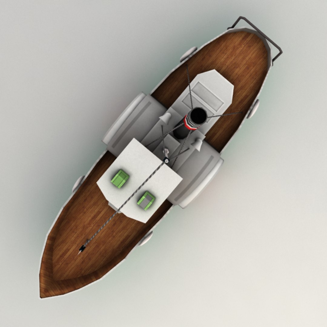 Paddle Steamer Boat 3d Model