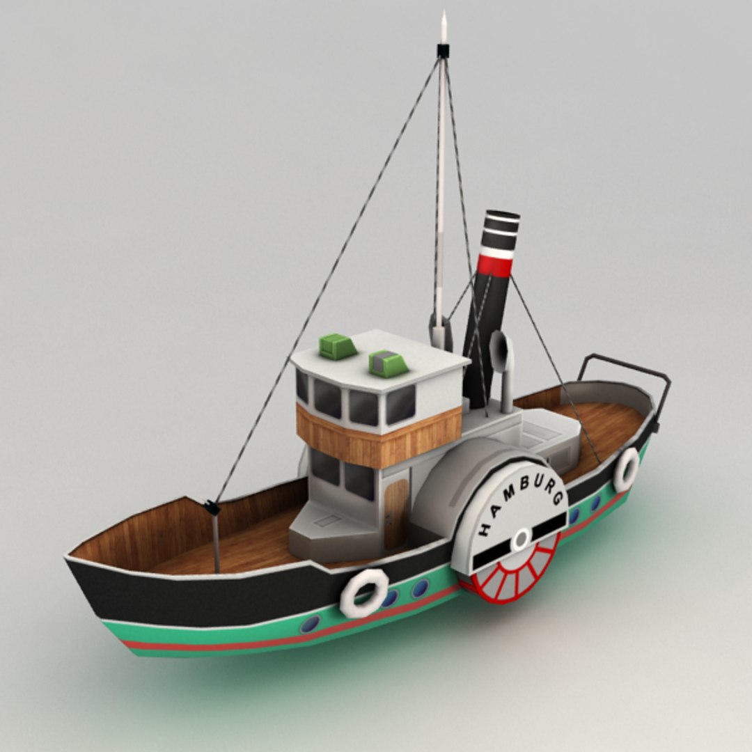 Paddle Steamer Boat 3d Model