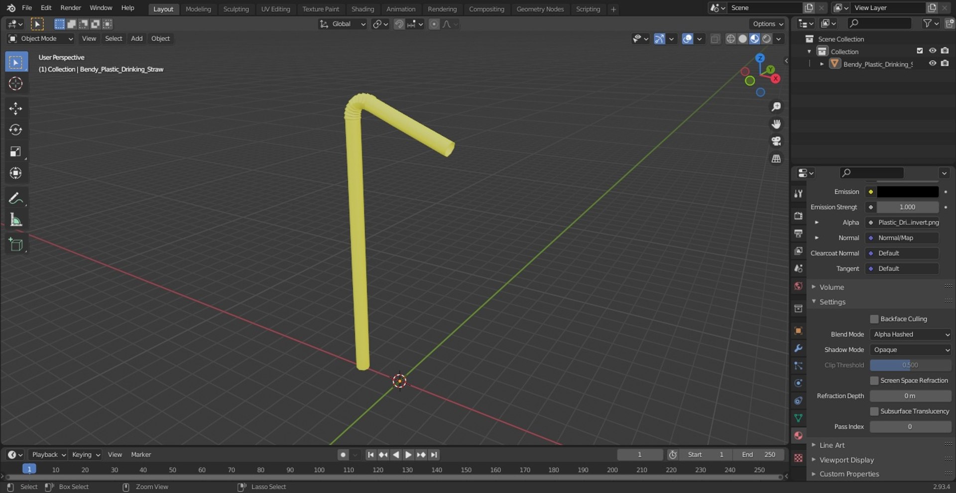 Bendy Plastic Drinking Straw 3D model - TurboSquid 1799612