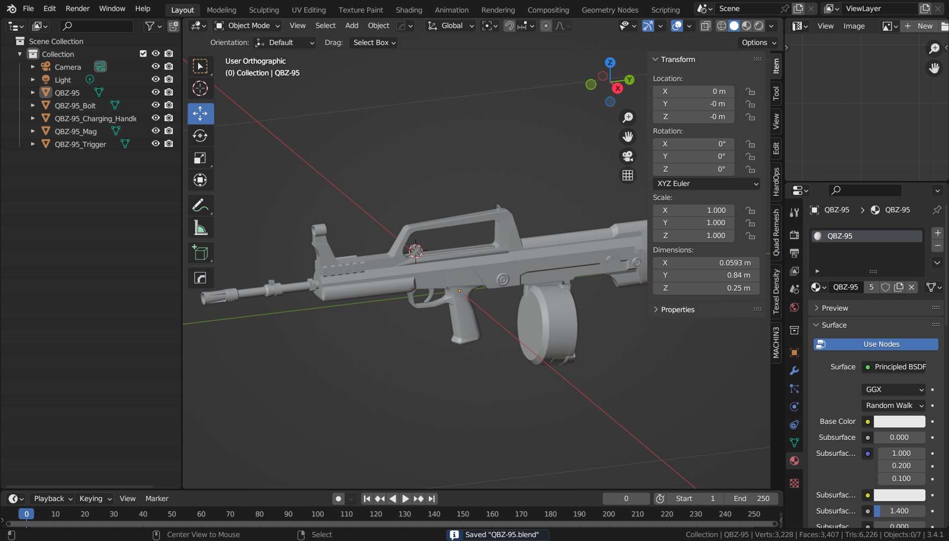 3D QBB-95 LSW Rifle - Mobile Ready Low Poly - TurboSquid 2278599