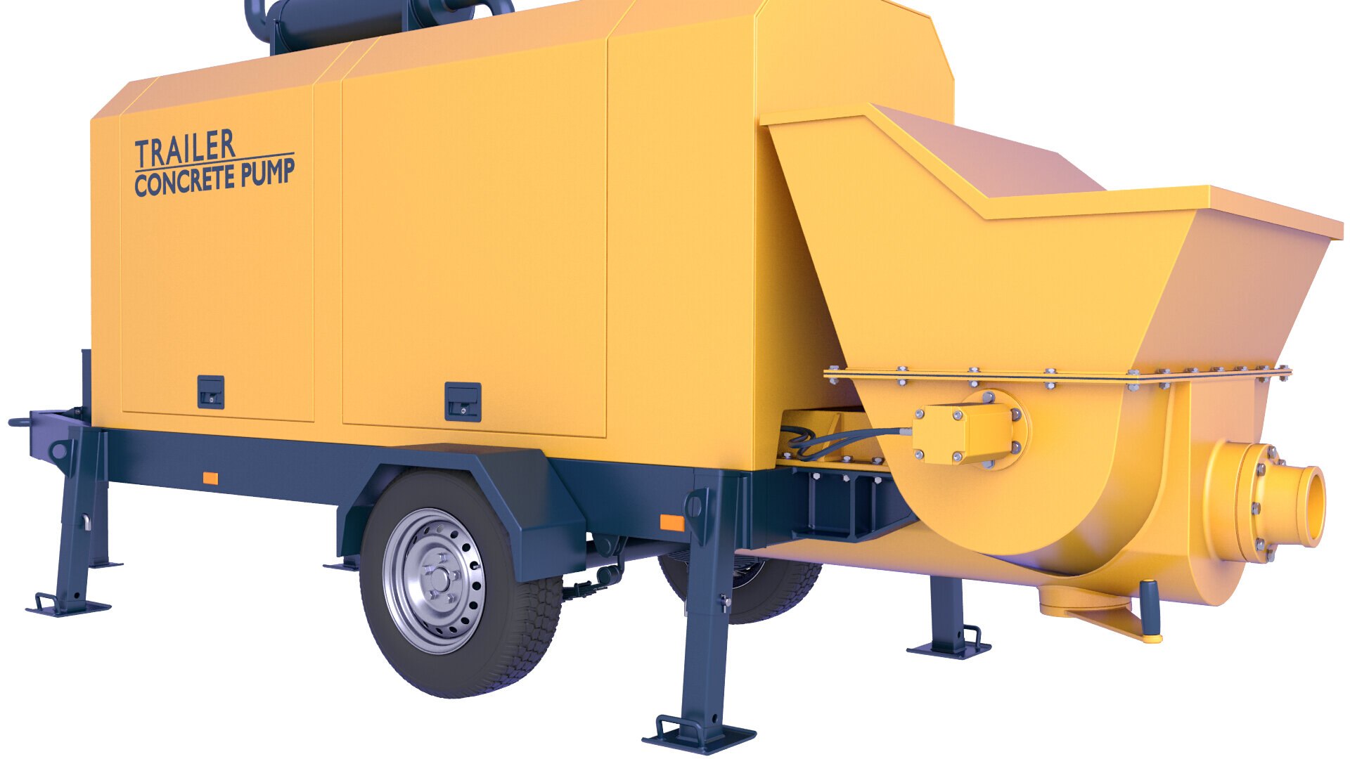 3D Mobile Trailer Concrete Pump 55 Model - TurboSquid 2257486