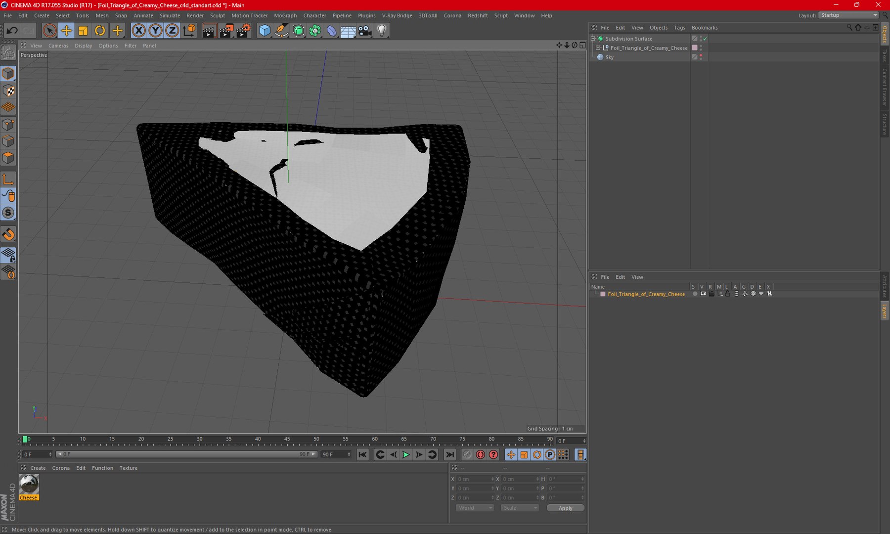 Foil Triangle Of Creamy Cheese Model - TurboSquid 2157712
