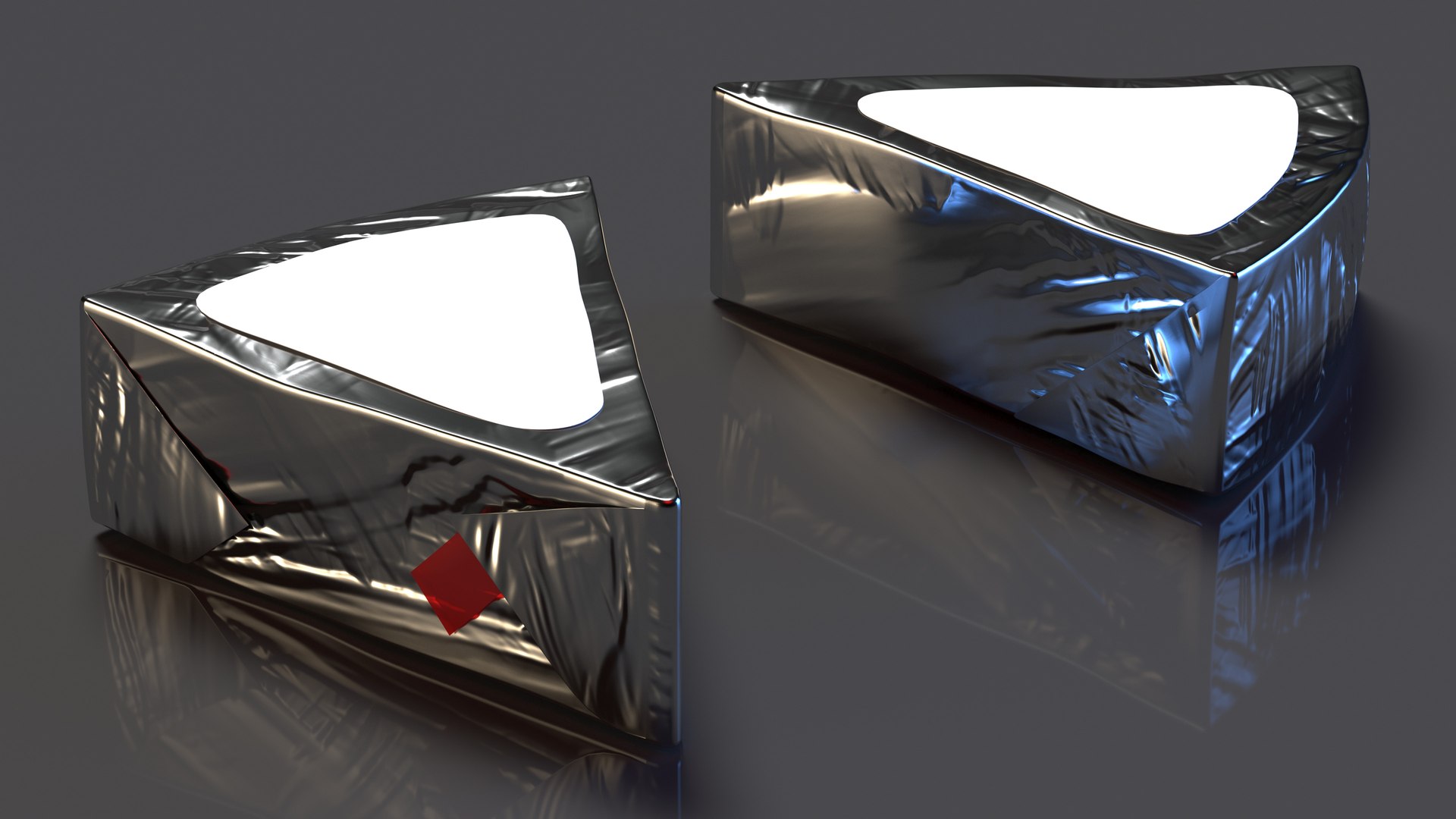 Foil Triangle Of Creamy Cheese Model - TurboSquid 2157712