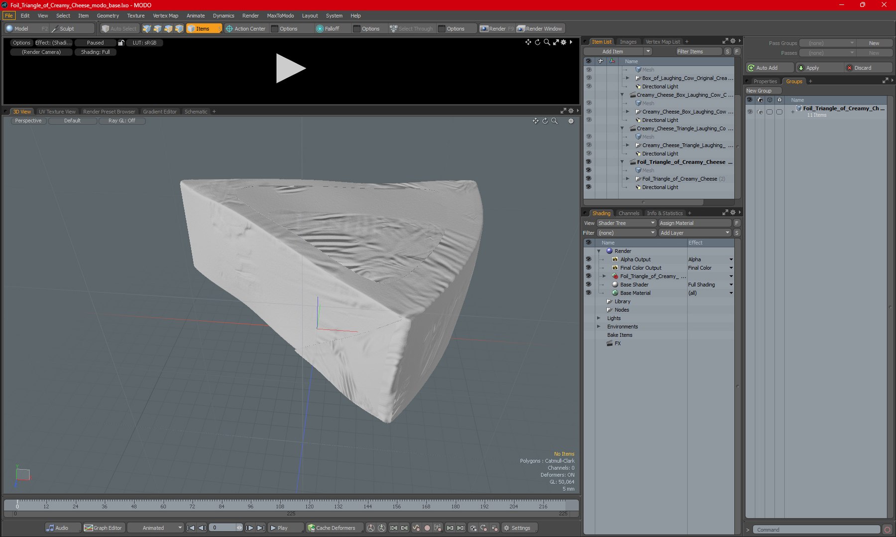 Foil Triangle Of Creamy Cheese Model - TurboSquid 2157712