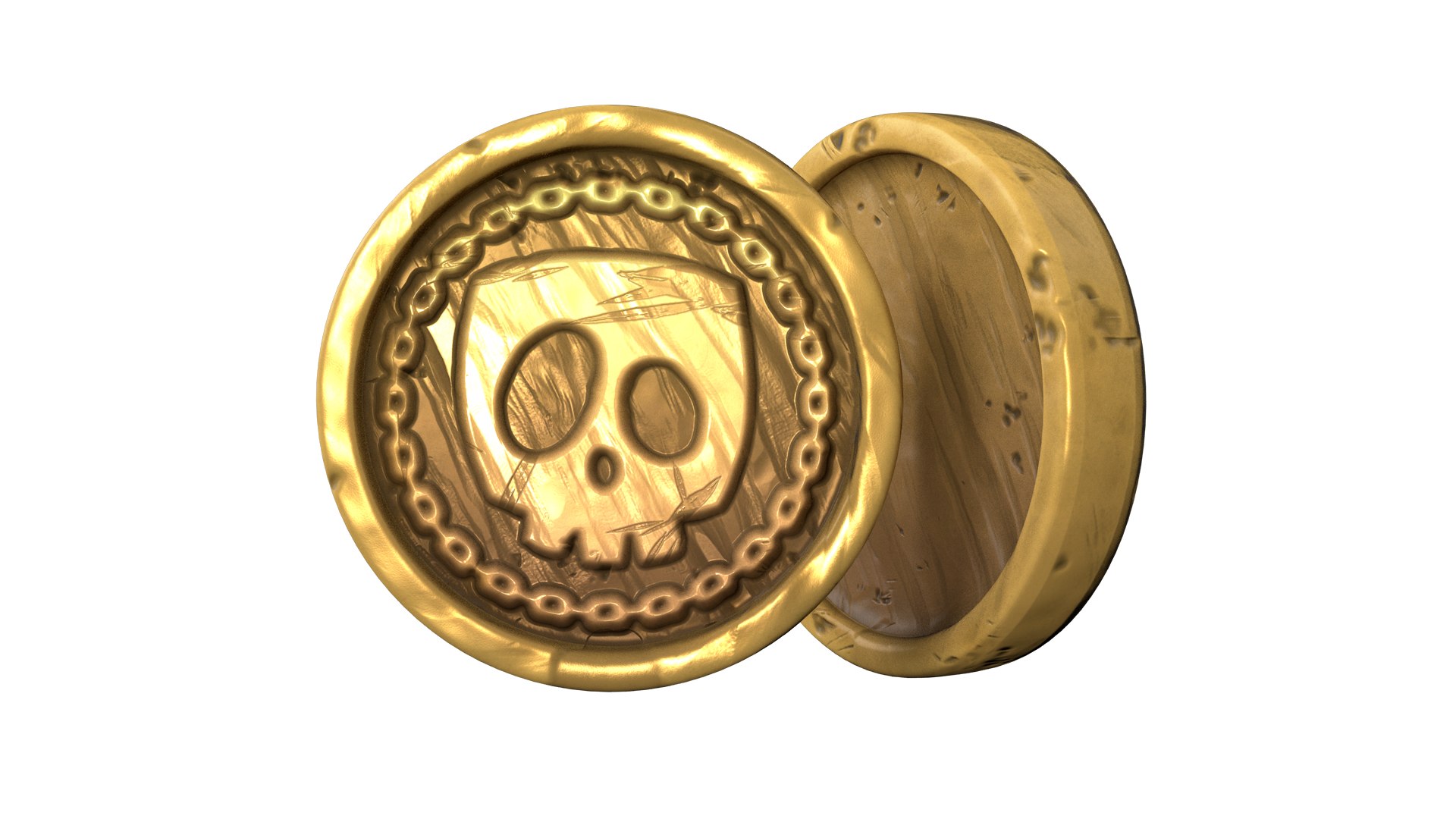 3D model Cartoon Pirate Coin - TurboSquid 2115817