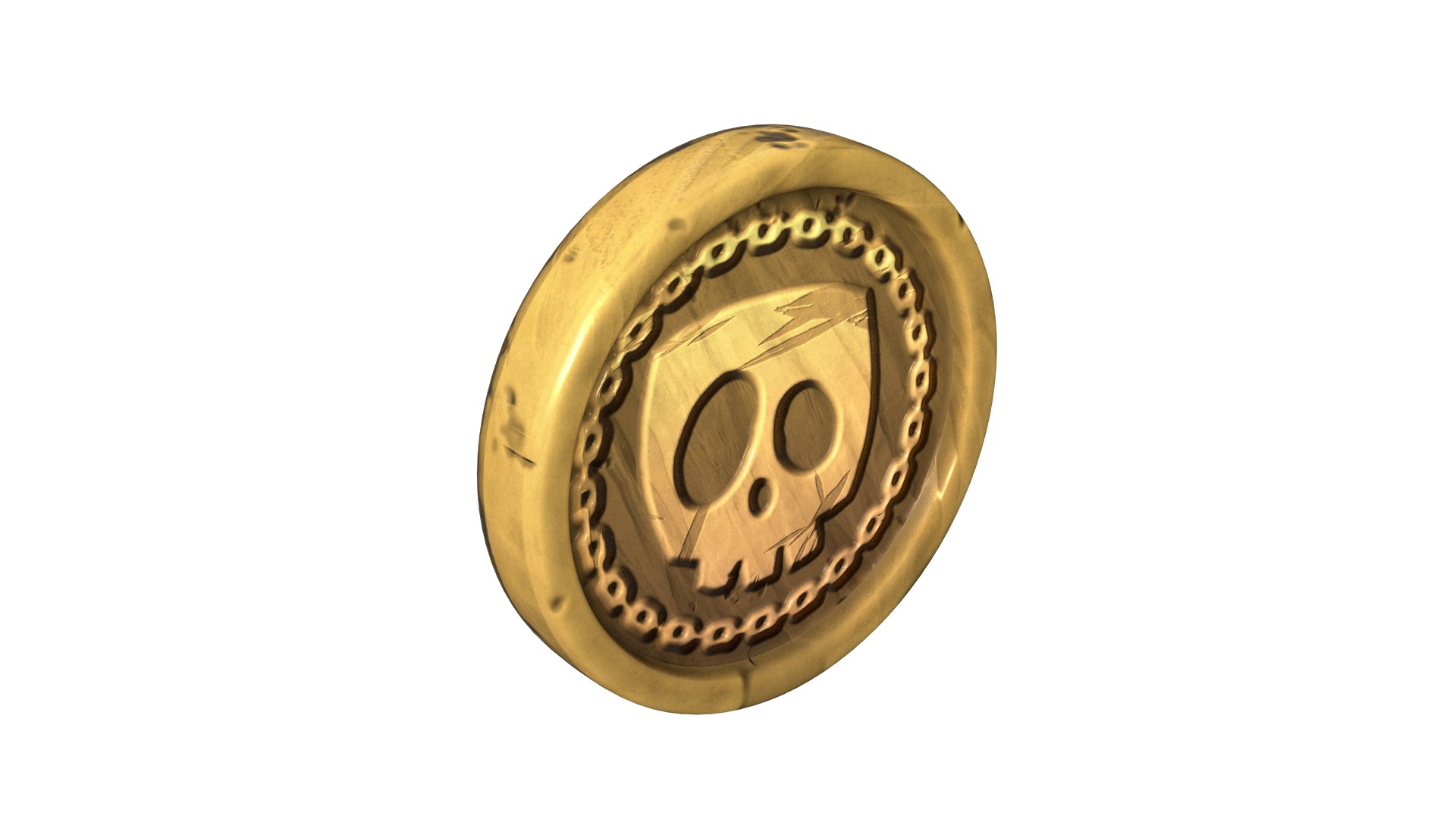 3D model Cartoon Pirate Coin - TurboSquid 2115817