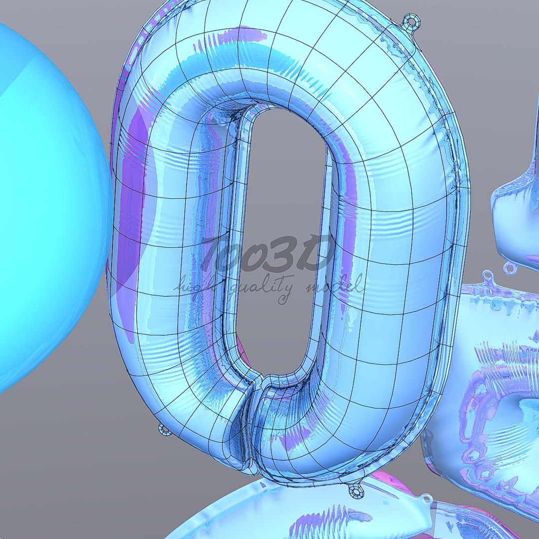 Numbers balloons 3D - TurboSquid 1292232