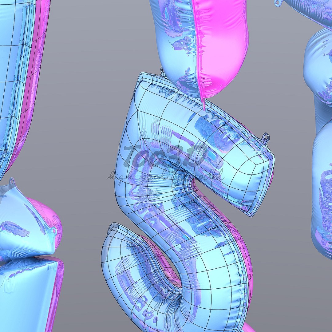 Numbers balloons 3D - TurboSquid 1292232