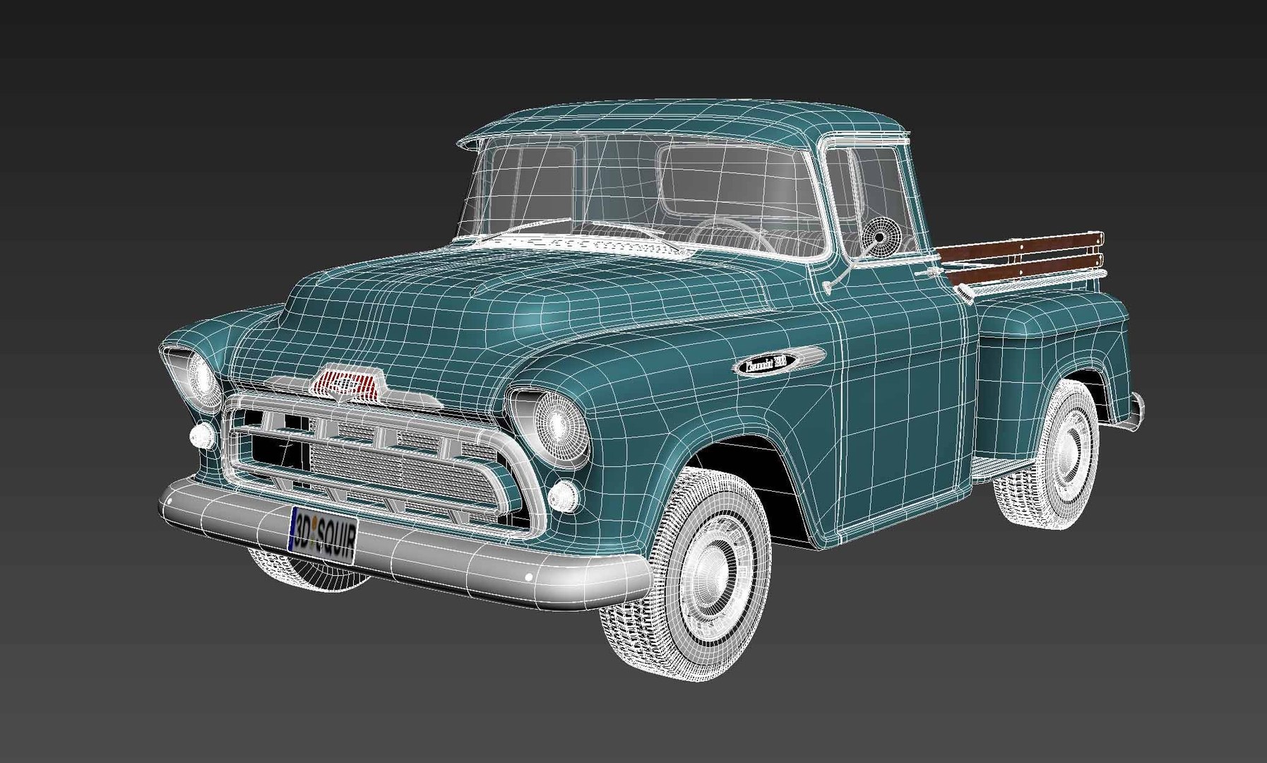 American V8 Antique 1957 Chevrolet 3d 3ds