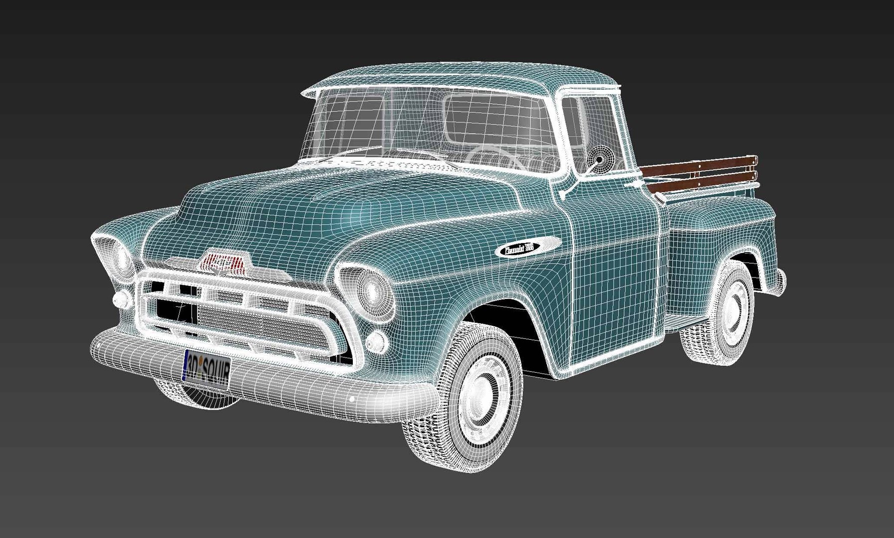 American V8 Antique 1957 Chevrolet 3d 3ds