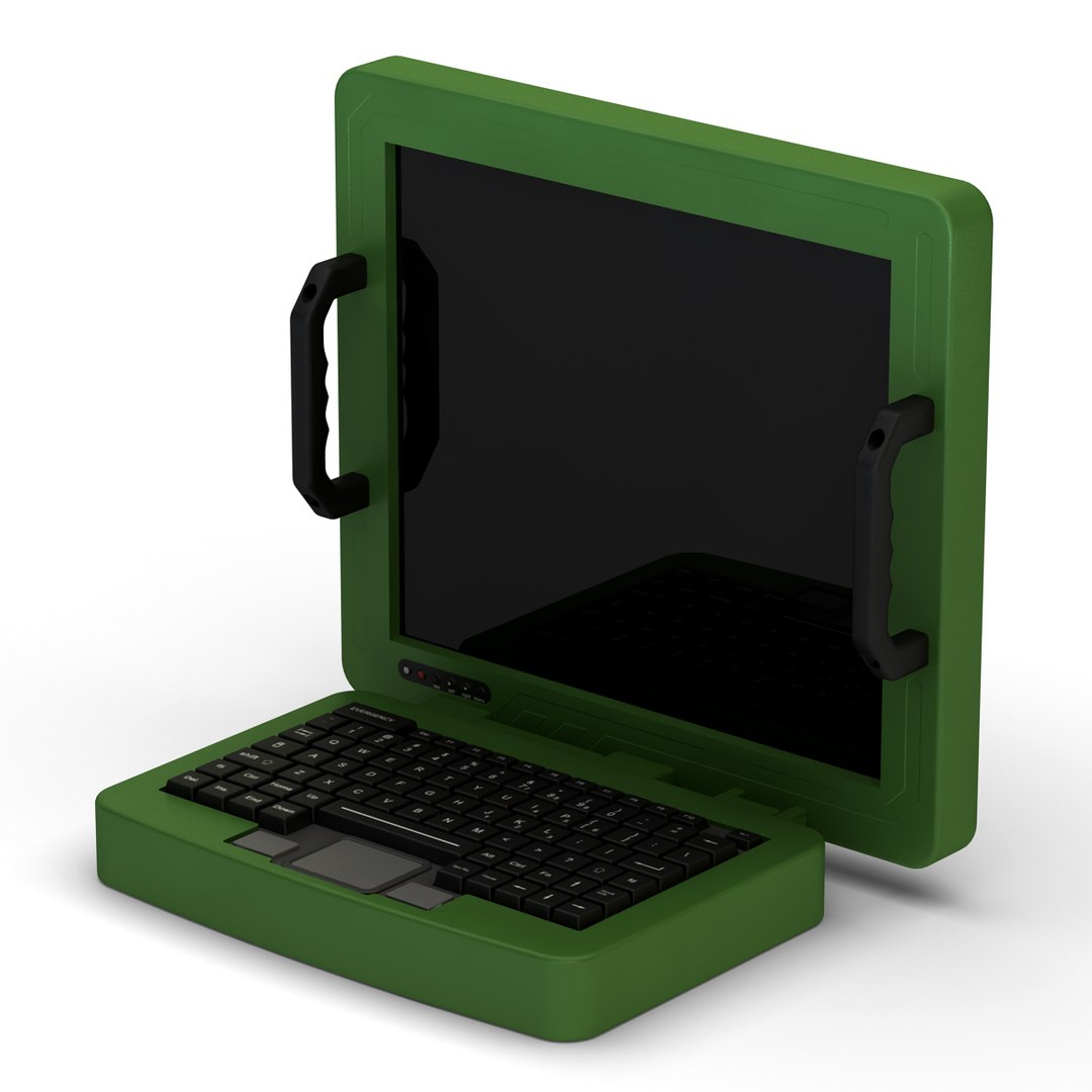 3d model of military laptops